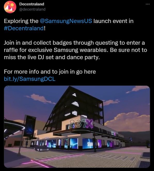 Samsung launches its first metaverse store in Decentraland